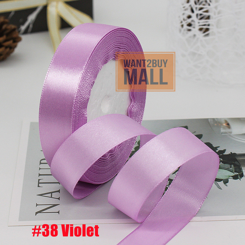 🇲🇾 2CM (22M) DIY Bow Craft Satin Ribbon Flower Wrapping Webbing ...