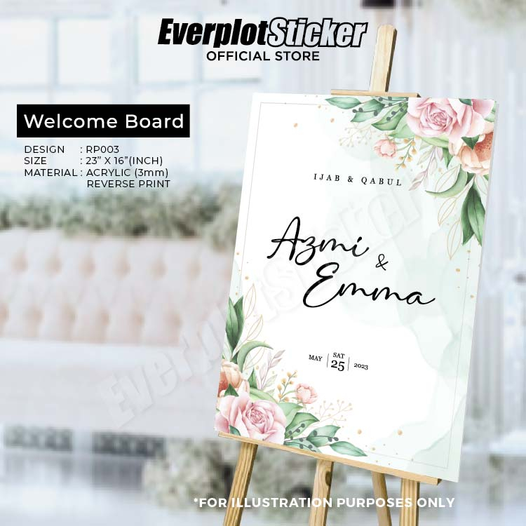 Welcome Board Wedding Name Acrylic, White Crystal Welcome Board Custom ...
