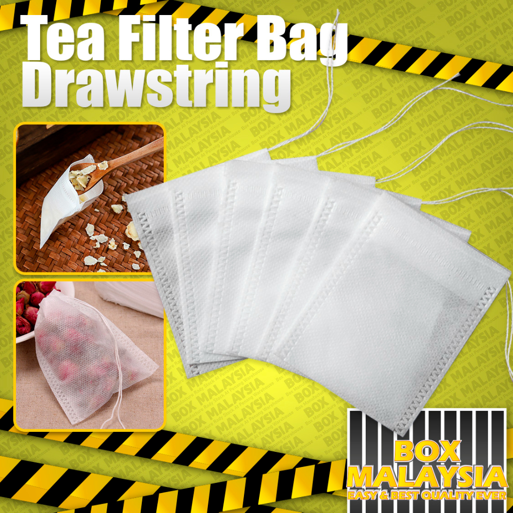 100PCS Empty Tea Bag | Tea Filter Bag With Drawstring Disposable Food ...