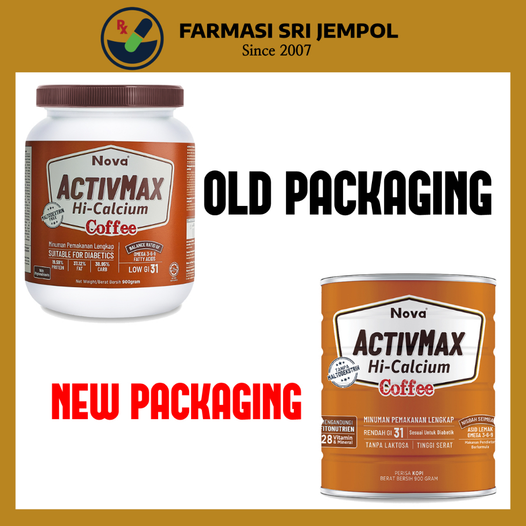 NEW PACKAGING NOVA ACTIVMAX HIGH CALCIUM COFFEE 900G | Shopee Malaysia