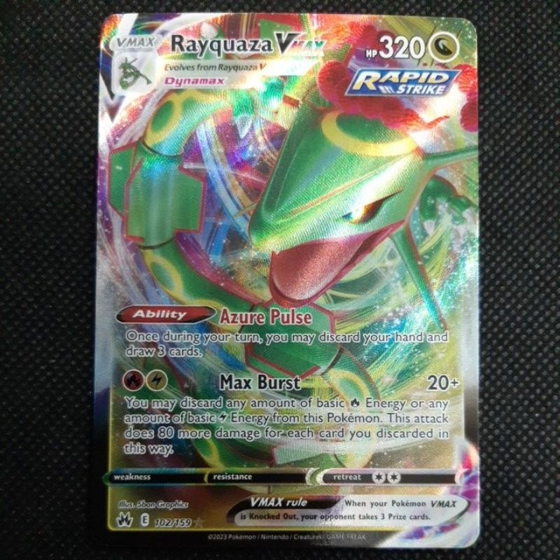 Pokemon Card TCG : Crown Zenith : Rayquaza VMAX 102/159 100% Original Pokemon Card | Shopee Malaysia