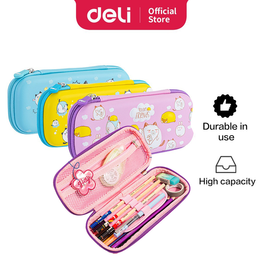 Deli Pencil Pouch 67116 Rolling Friends Series Large Capacity Pencil ...