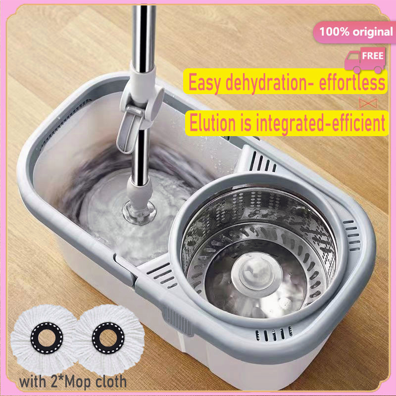 Round Spin Mop Set With Bucket 360 Rotating Floor Mop Quick Dry Wash ...