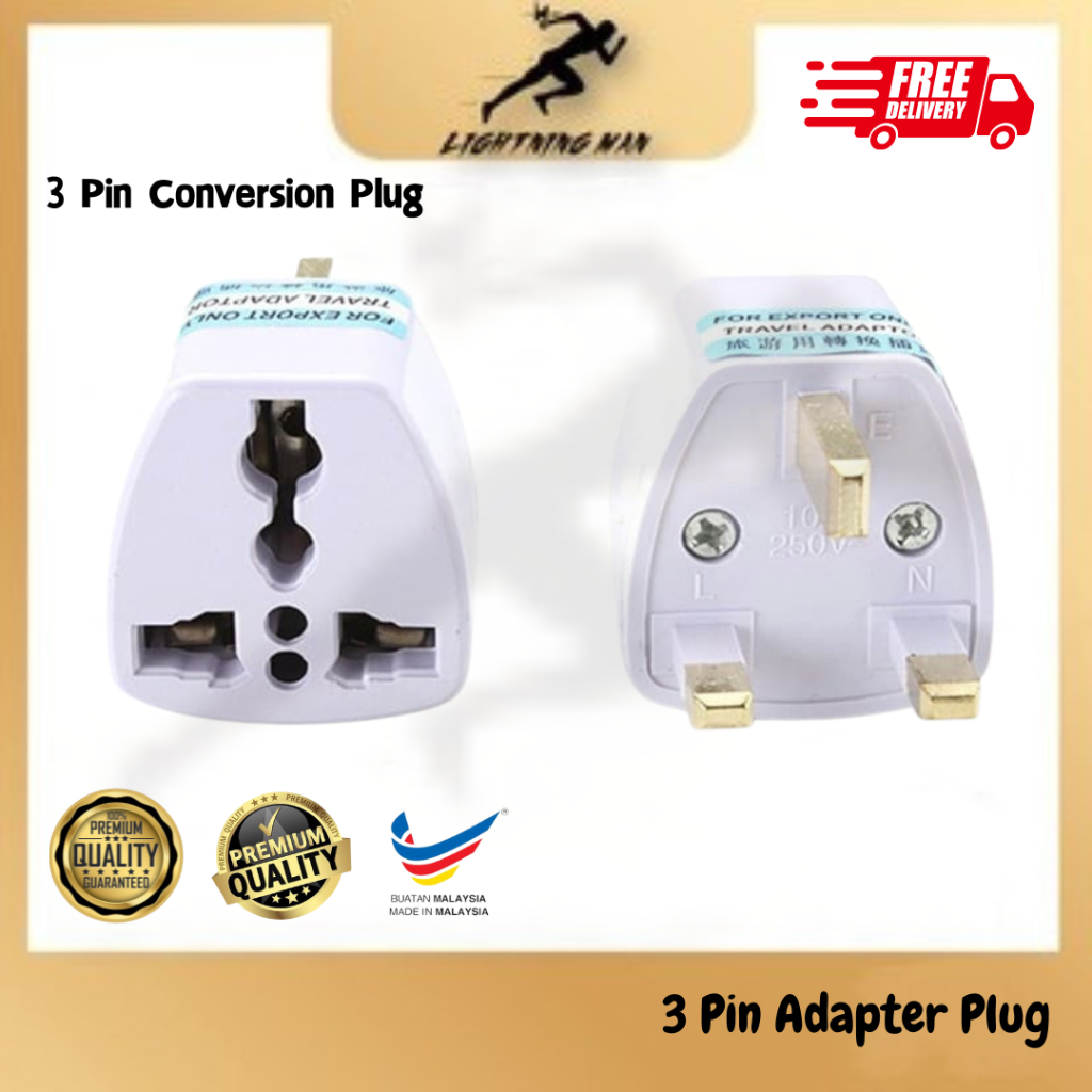 Ready Stock 3 Pin Conversion Plug Universal Adapter British Socket ...