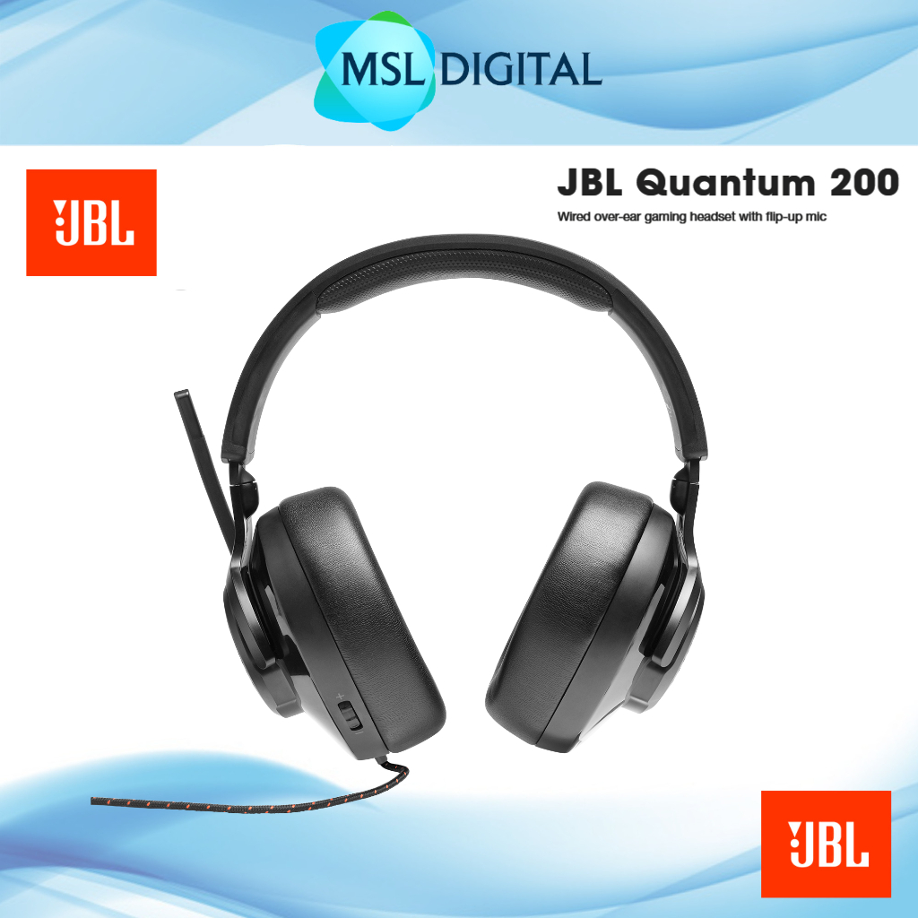 JBL Quantum 200 Wired Over-Ear Gaming Headset Flip-up Mic Audio Jack (3 ...