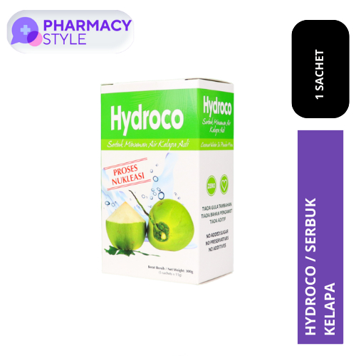 Hydroco Pure Coconut Water 25g (1 Sachet)/ (BOX 5 SACHET ) (BUANG PANAS ...