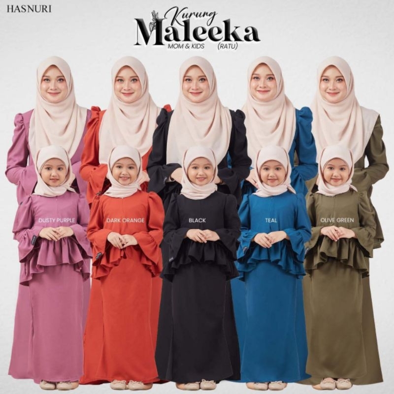 HASNURI KURUNG MALEEKA COMO CREPE SERIES REKAAN RUFFLE PEPLUM PADA ...
