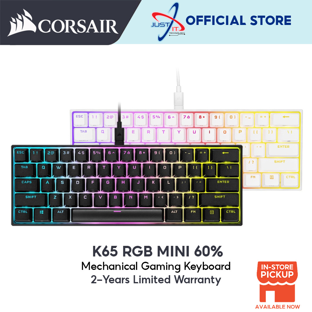 CORSAIR K65 RGB MINI 60% Mechanical Gaming Keyboard - Cherry MX Speed ...