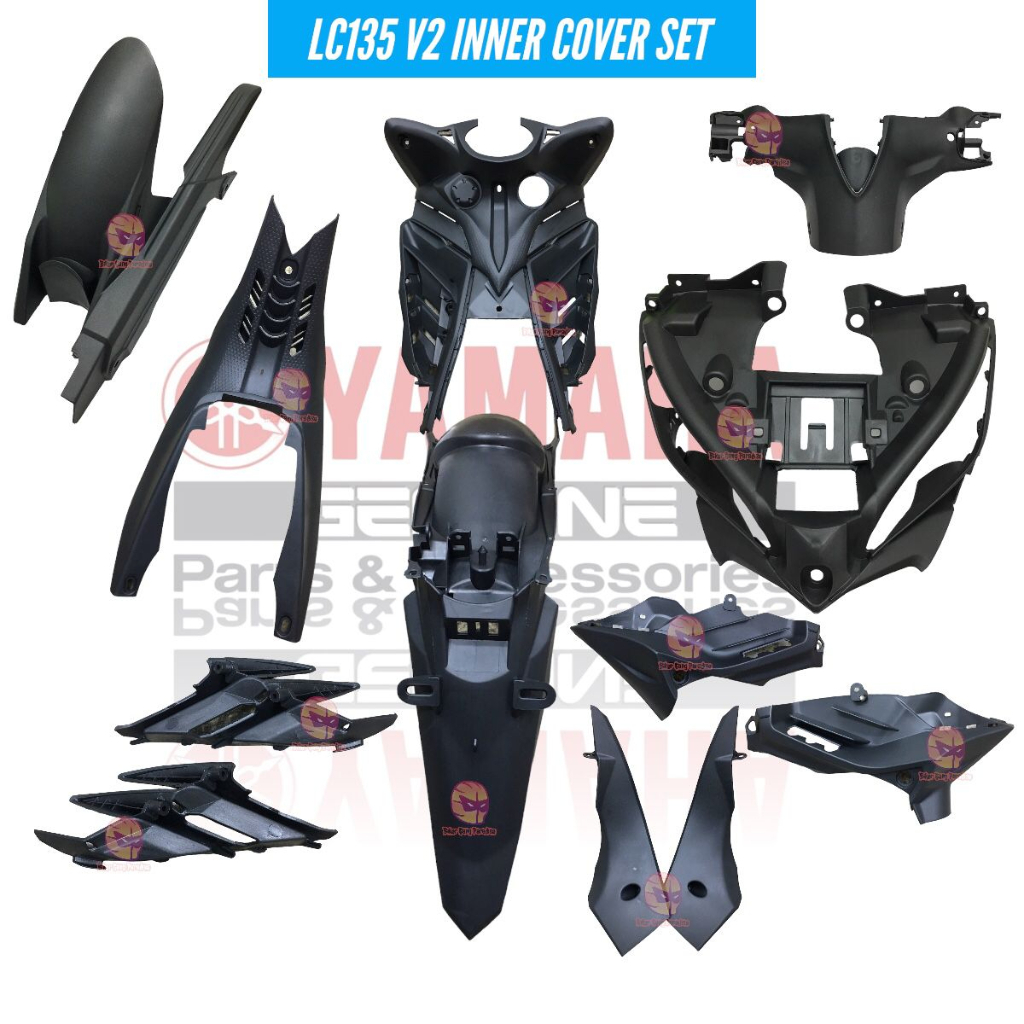 YAMAHA LC135 INNER V2 Set Hitam Matte Yamaha INNER COVER SET 12PCS ...