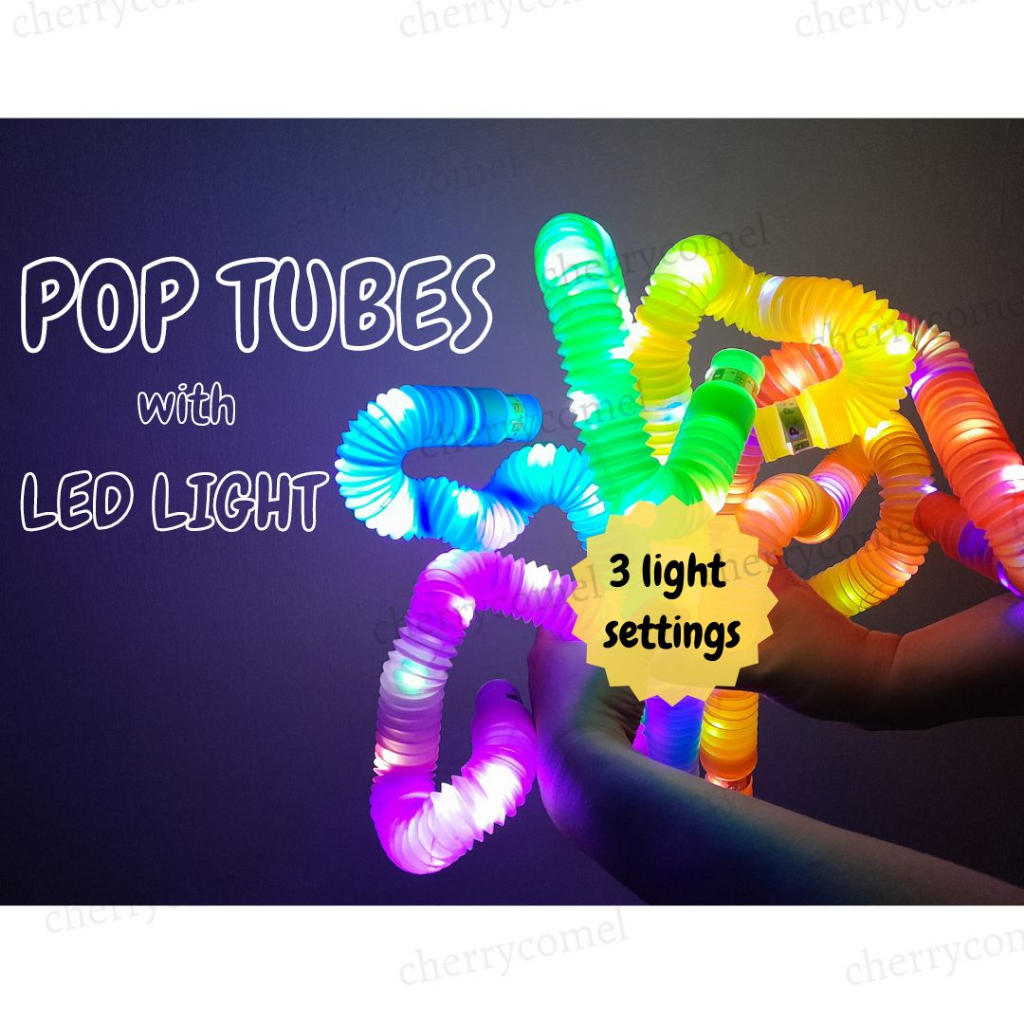 Luminous Pop Tube Fidget Toys Sensory For Anti Stress Plastic Bellows ...
