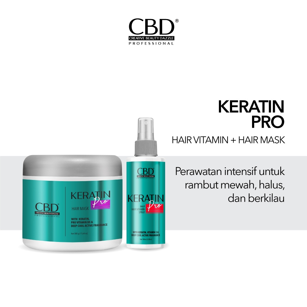 CBD Professional Keratin Pro Daily Hair Mask (500g) + Vitamin Spray ...