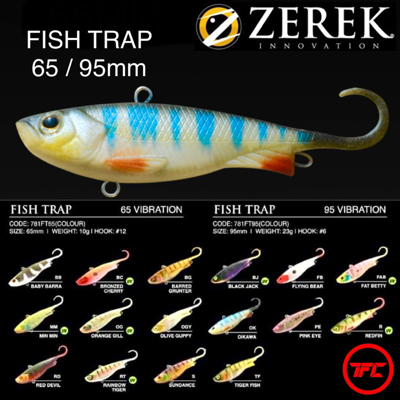ZEREK Fish Trap 65mm 95mm Soft Plastic Lure Bait Rubber TPE Vibration VIB Weedless Wire Grub ...