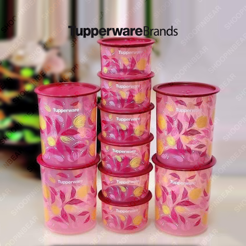 RAYA SALE 2023 Tupperware Petalz One Touch Canister Small (4) 2.0L | OT Topper Junior (6) 600ml ...