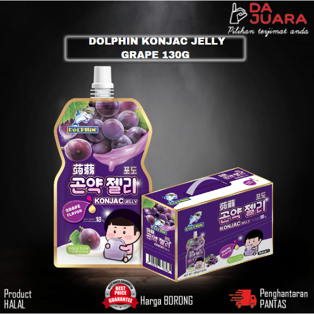 CAPTAIN DOLPHIN KONJAC JELLY 130G X 1 PKT - GRAPE/LYCHEE/PEACH/MANGO | Shopee Malaysia
