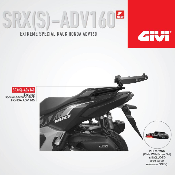 GIVI Extreme Special Rack With Spotlight - HONDA ADV160 | Shopee Malaysia