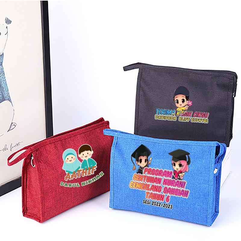 Beg Pencil Case Kotak Pencil Boleh Custom dan Masuk Gambar Beg makeup ...