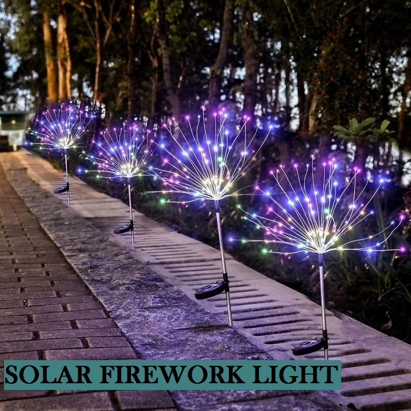90/120/150/ Firework Solar LED | Bunga Api Solar | Lampu Raya Viral ...
