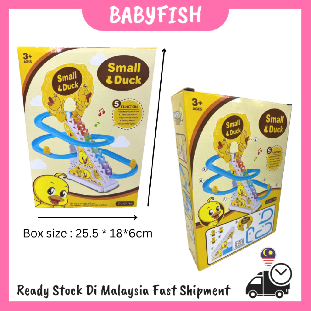 Little Small Duck Climbing Stairs Toy with Music Track小鸭子爬楼梯玩具带音乐Mainan ...