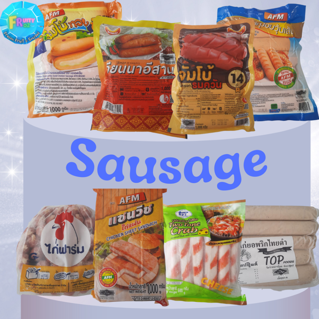 500g 1kg Frozen Chicken Cheese Blackpepper Sausage Crab Stick Sandwichkeju Tomyam Lada