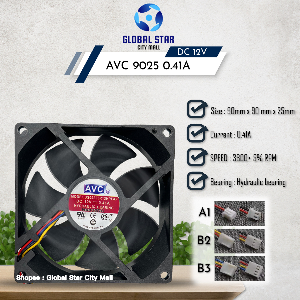 Original AVC 9025 DC 12V 0.41A 3800RPM Cooling Fan [NEW] | Shopee Malaysia