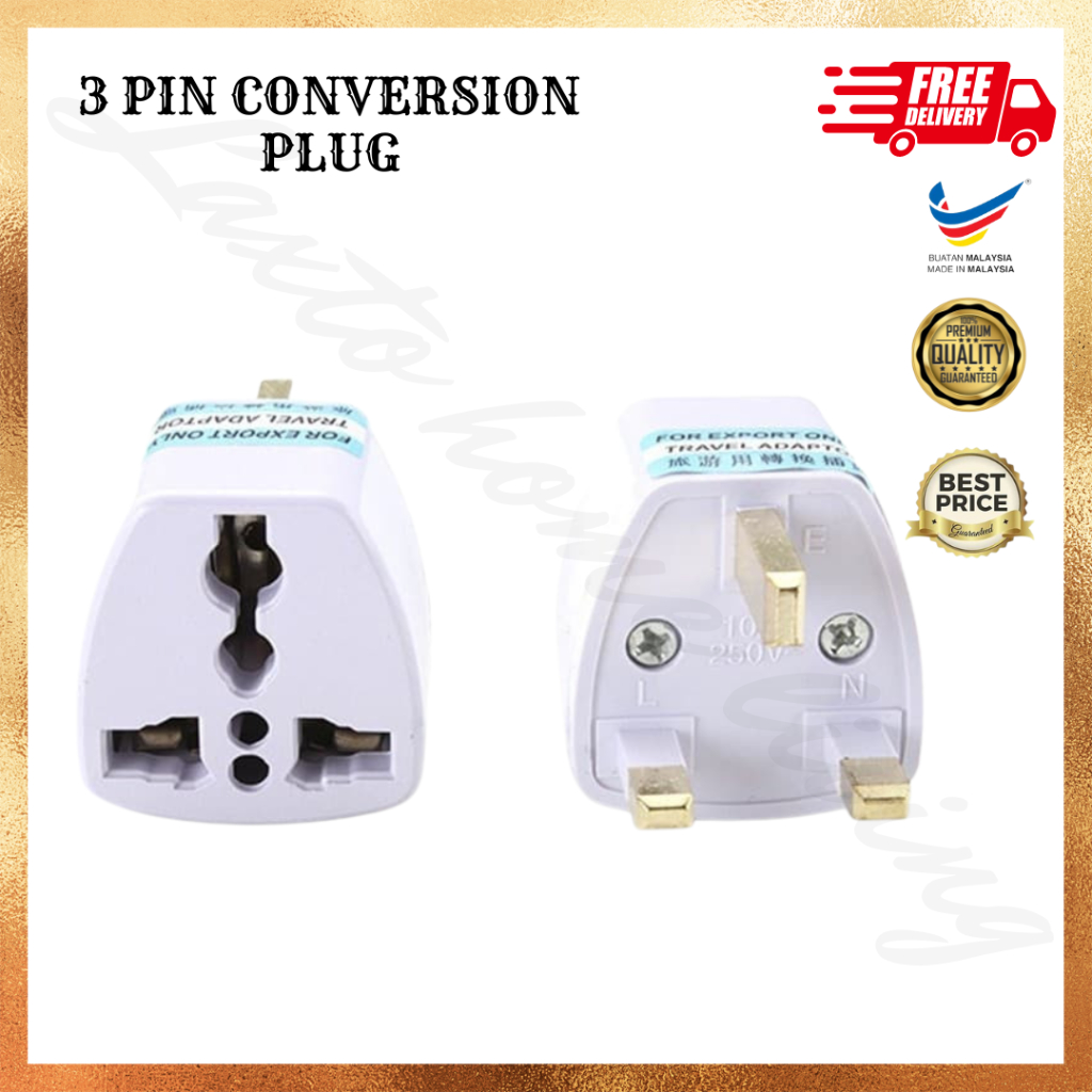 Ready Stock 3 Pin Conversion Plug Universal Adapter British Socket ...