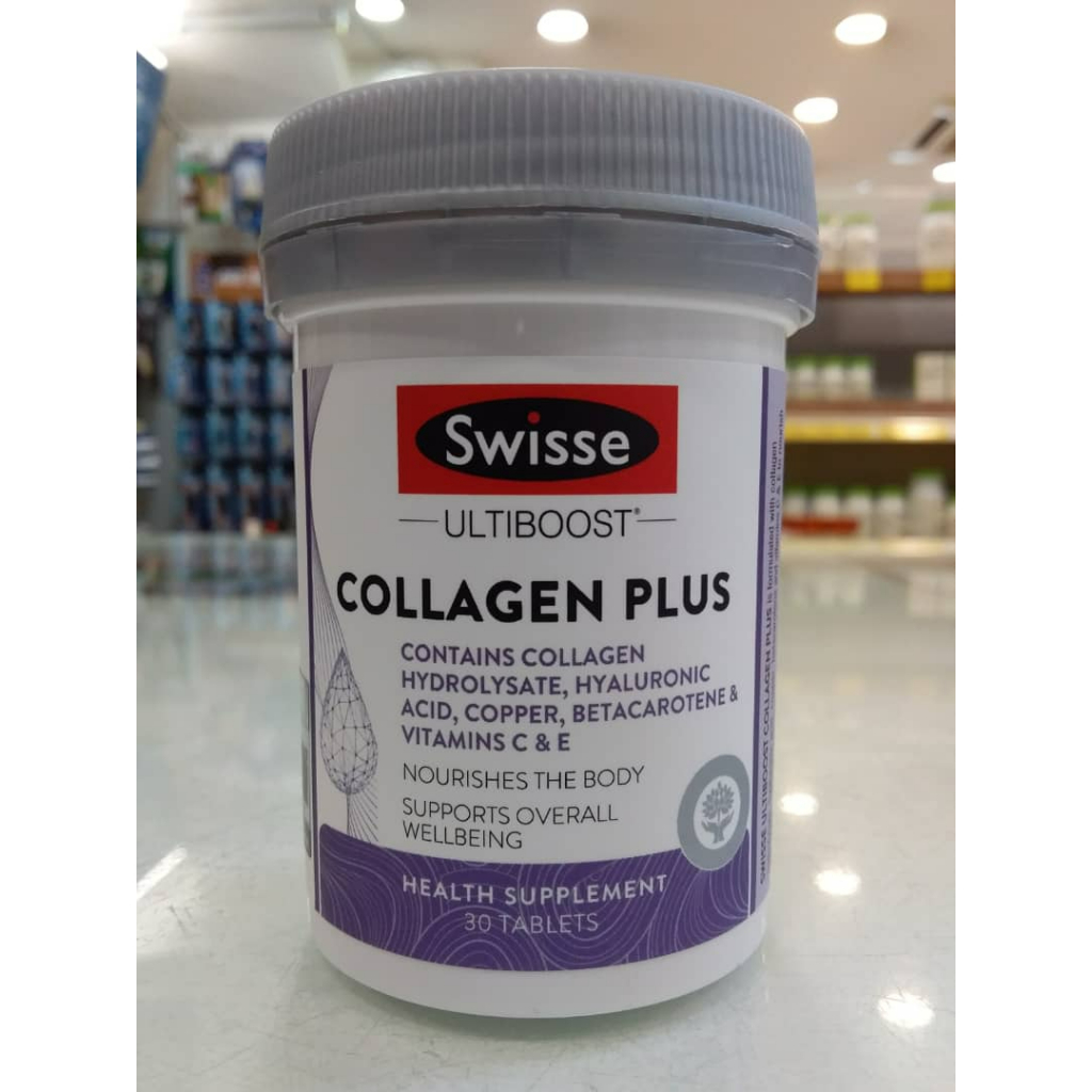 SWISSE ULTIBOOST COLLAGEN PLUS TABLETS 30S -COLLAGEN PEPTIDES + HA ...