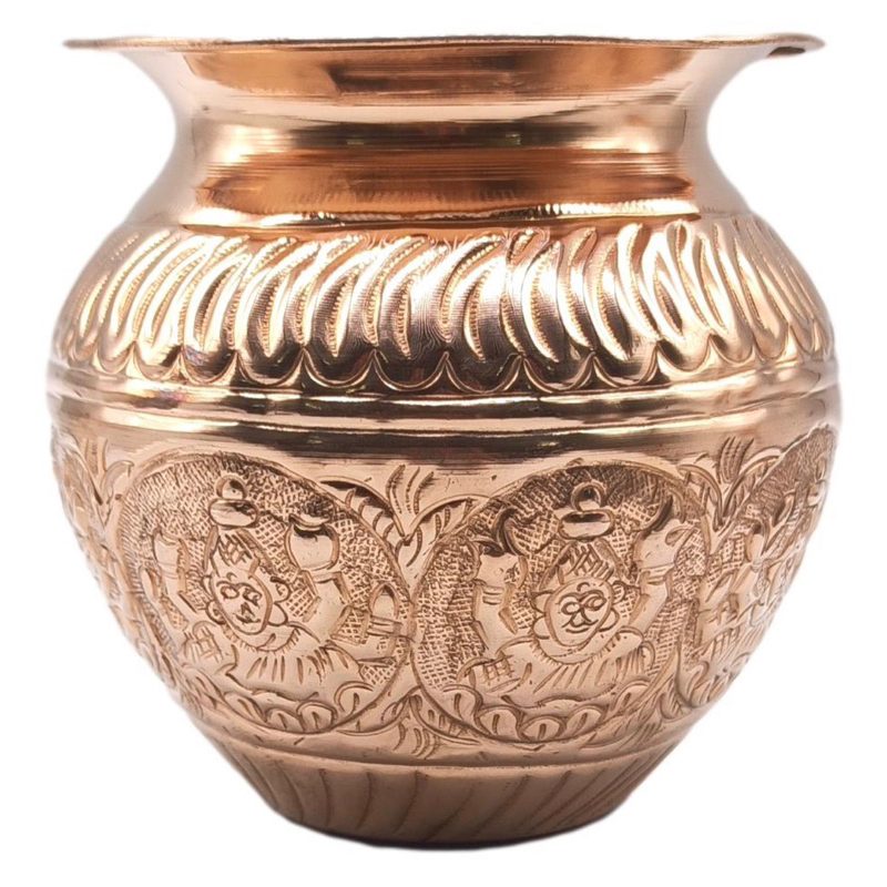 Pure Copper Ashta Lakshmi Kalasam Copper Ashtalakshmi Kalash Sombu Lota ...