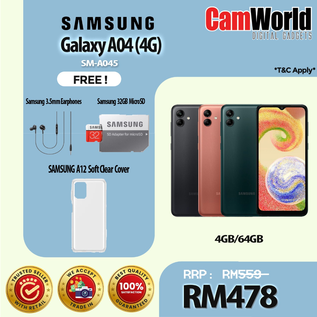 Samsung Galaxy A04 (4G) SM-A045 With 32GB Card | Shopee Malaysia