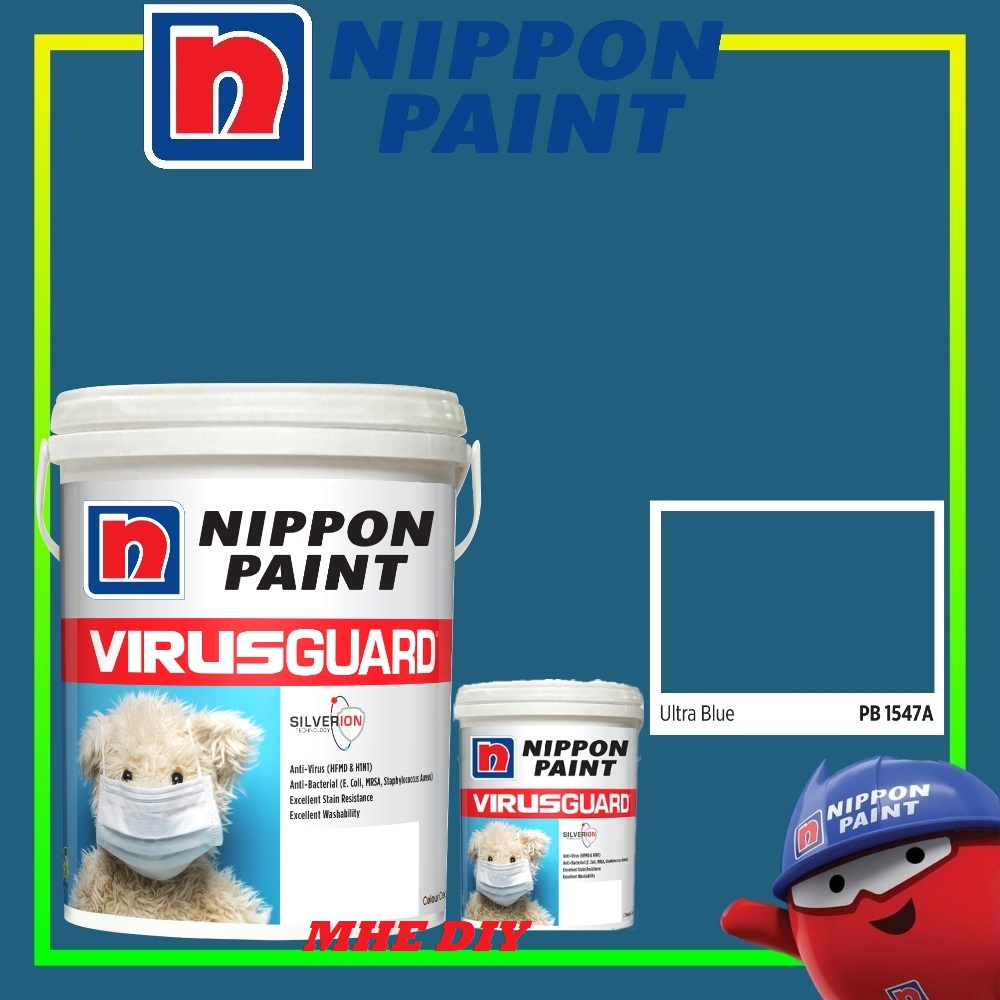 NIPPON PAINT 5L PB 1547 A ULTRA BLUE Interior Smooth Sheen / Matt ...