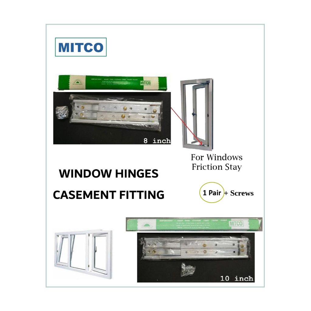 MITCO 8" & 10" Window Hinges Casement Fitting/ Engsel Tingkap Pintu Berkaca | Shopee Malaysia