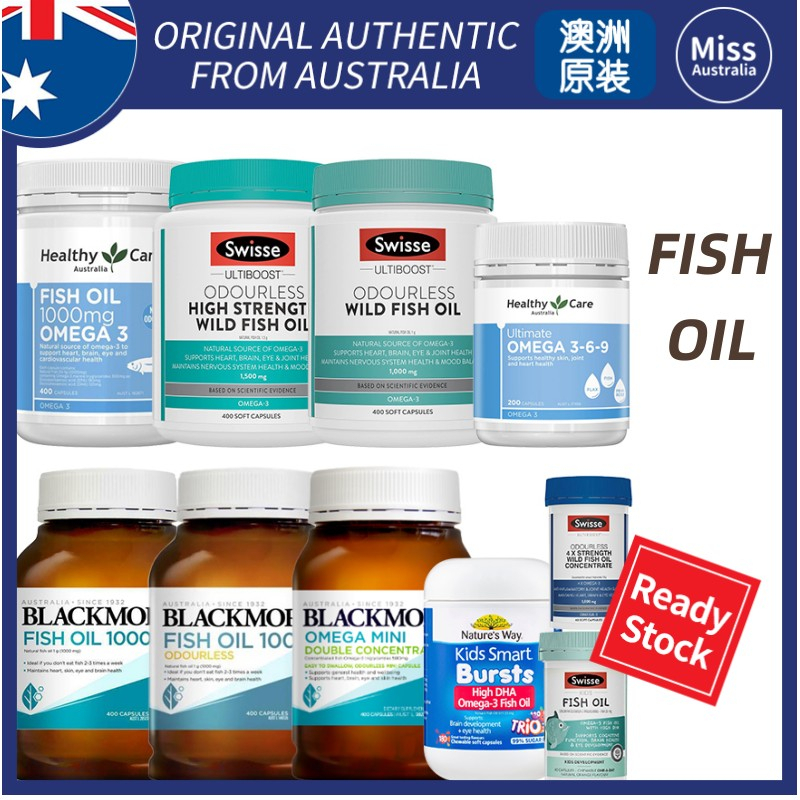 Swisse Ultiboost Odourless High Strength Wild Fish Oil/Blackmores Mini ...