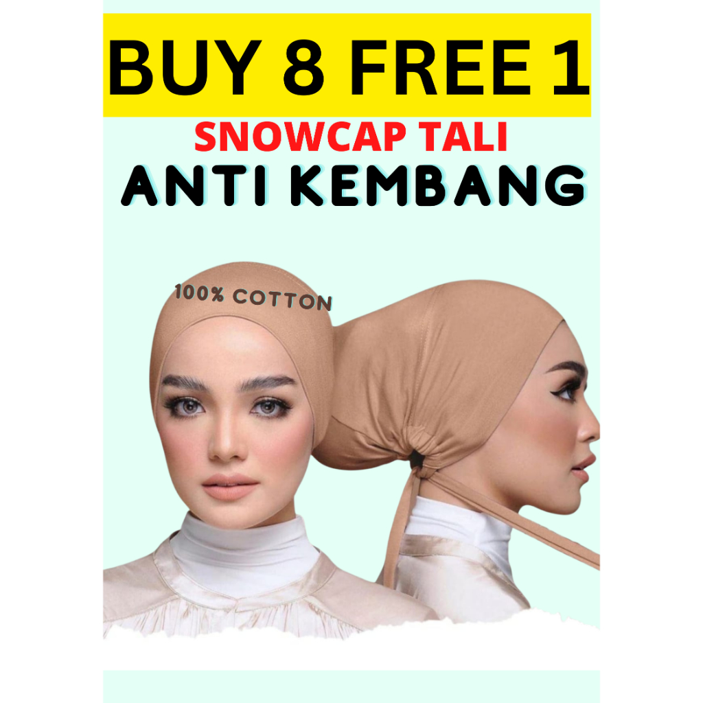 inner anak tudung SNOWCAP TALI ikat(buy8free1)ANTI MIRGRAIN cotton anti ...