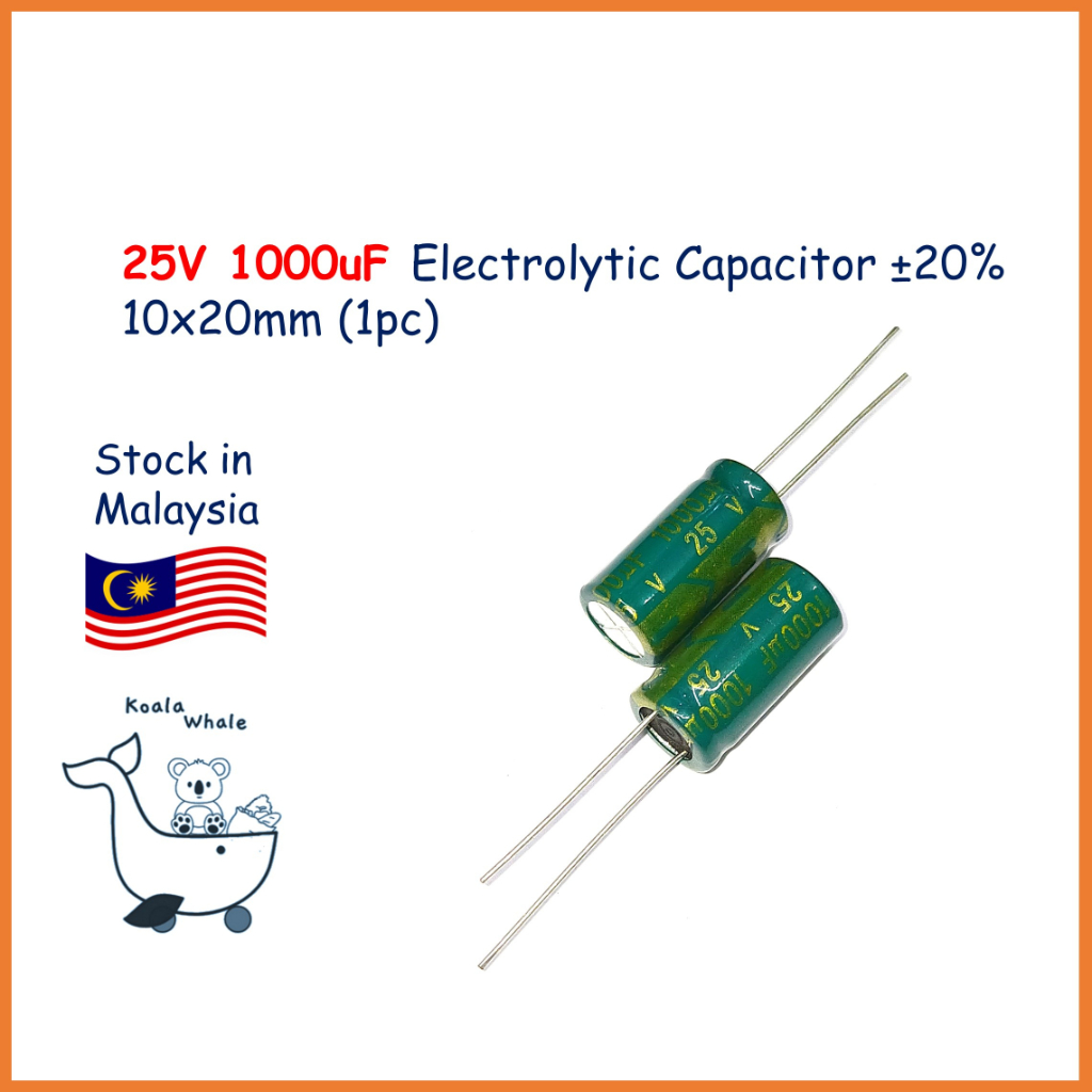 25V 1000uF Electrolytic Capacitor Kapasitor Elco 10x20mm 25V1000UF(1pc ...