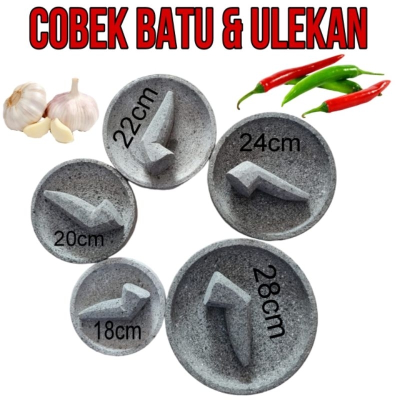 Original Gesek Cobek Batu Lava Gudung Berapi / Stone Cobek +Ulekan ...
