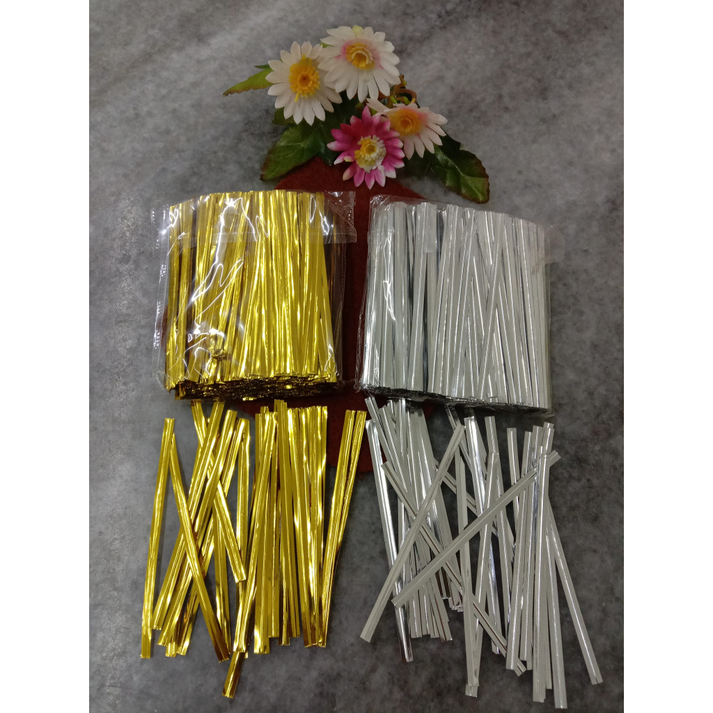 50pcs 100pcs 200pcs 800pcs 8cm Packs Twist Tie Wire Metallic Rope food ...
