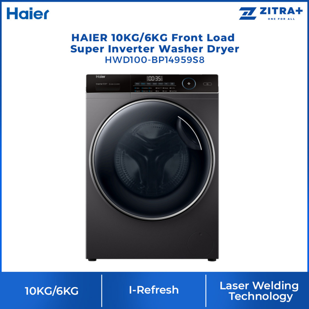 HAIER 10KG/6KG Front Load Super Inverter Washer Dryer HWD100-BP14959S8 ...