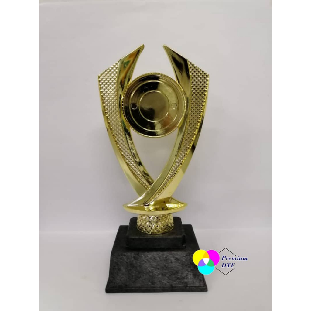 PLASTIC TROPHY GOLD WITH LABEL + LOGO (READY STOCK) | Shopee Malaysia