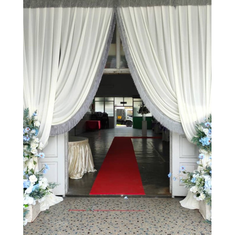 Fringe Papan Langsir Rumbai Rambai Langsir Pelamin Renda Bulu Kain ...