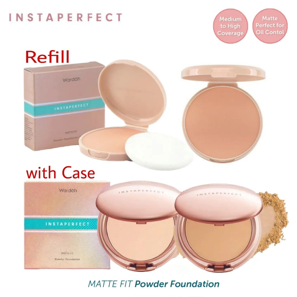 Wardah Instaperfect Matte Fit Powder Foundation / refill 13g | Shopee ...