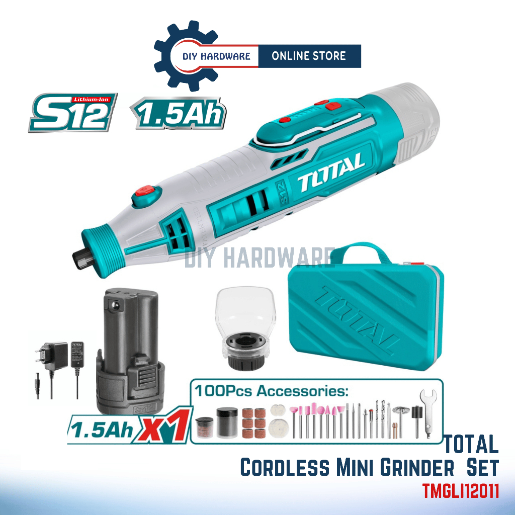 TOTAL S12v Series Cordless Mini Grinder Set TMGLI12011 | Shopee Malaysia