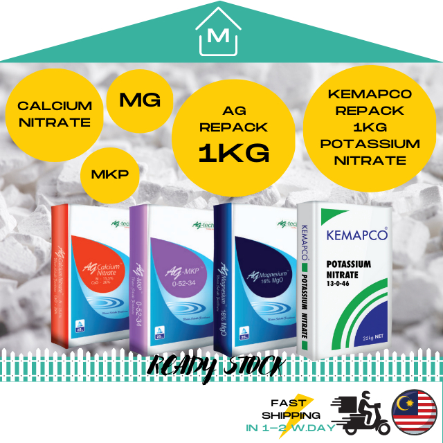 [1KG REPACK] Ag-TECH Calcium Nitrate MKP Magnesium KEMAPCO Potassium Nitrate Fertilizer | Baja ...