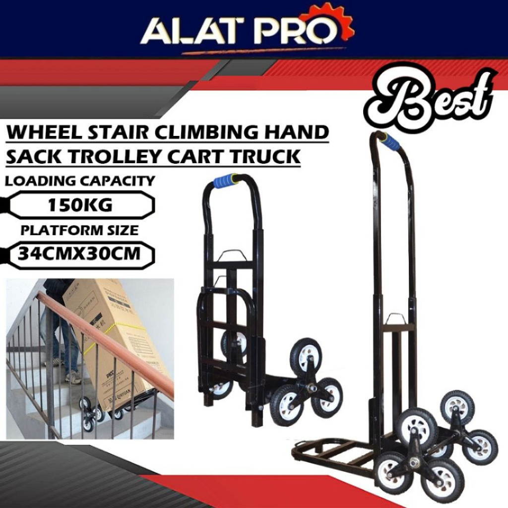 BEST 150kg 6 Roda Tangga Panjat Tangan Gui Troli Lori Troli | Shopee ...