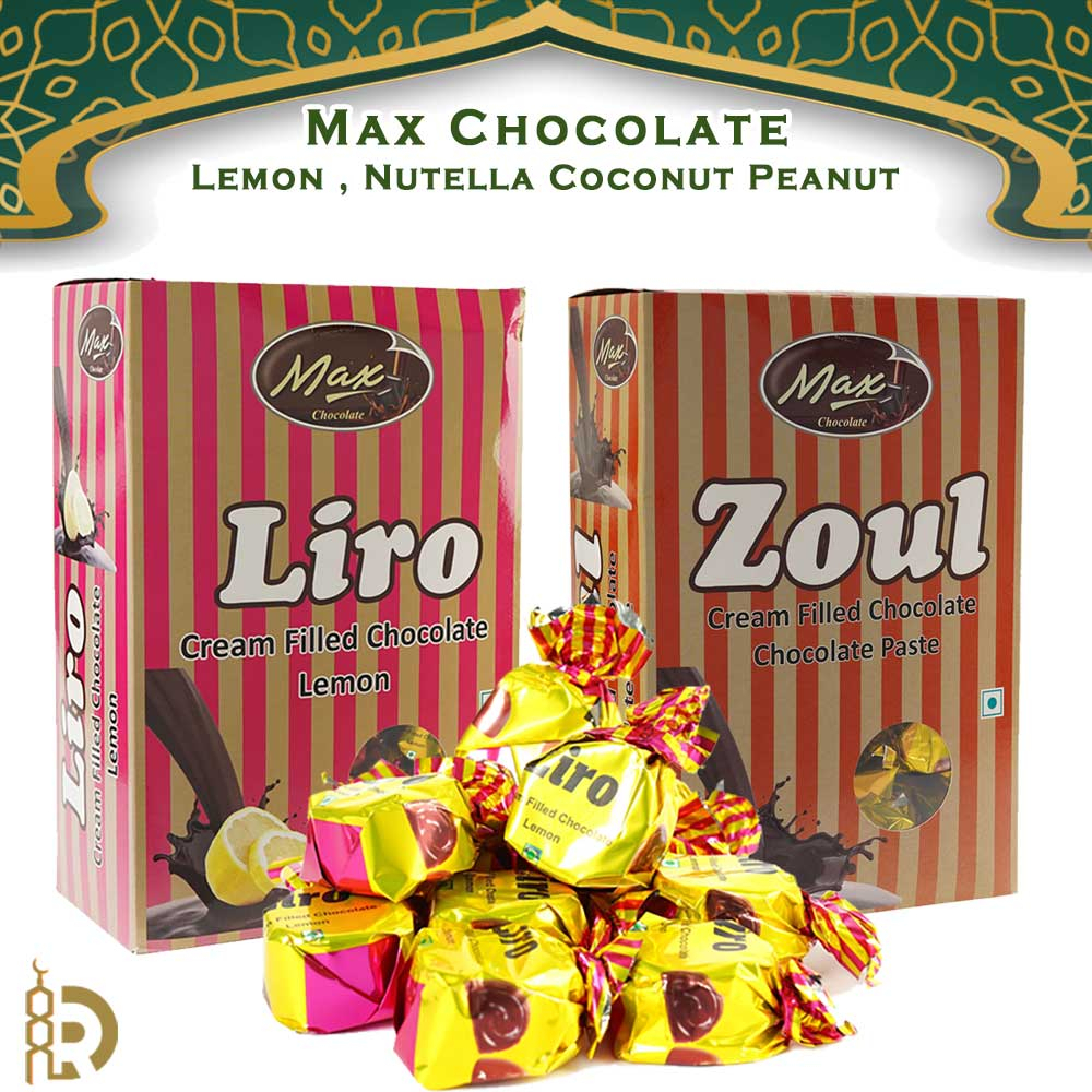 Max Chocolate Liro Cream Filled Chocolate, Lemon, Nutella , Coconut ...