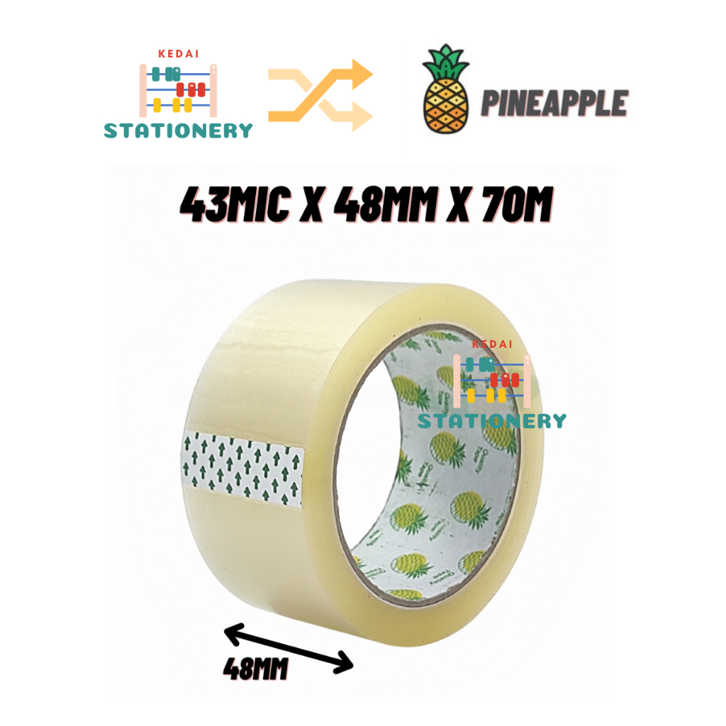 Pineapple OPP Tape Clear 43mic x 48mm x 70m | Shopee Malaysia