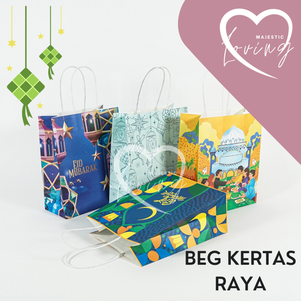 Islamic Ramadan Hari Raya Gift Bag Goodies Handle Bag Beg Kertas Party ...