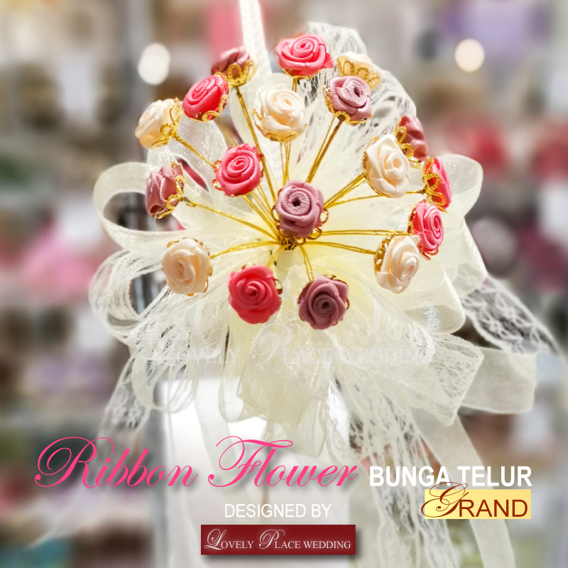 BUNGA TELUR RIBBON FLOWER GRAND ( bunga telur L size 10cm* ) ( 1 STICK ...