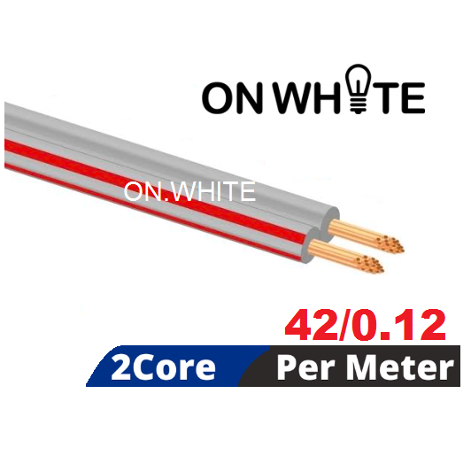 [ Per Meter ] Twin Flat 2Core Wire Cable /Speaker cable /Temporary wire ...