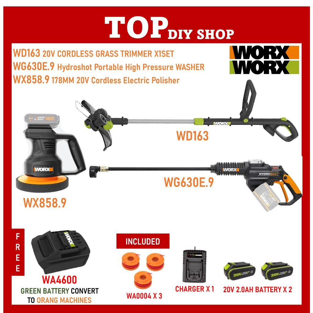 Worx Grass Cutter Wd163 20v Cordless Electric Grass Cutter Grass