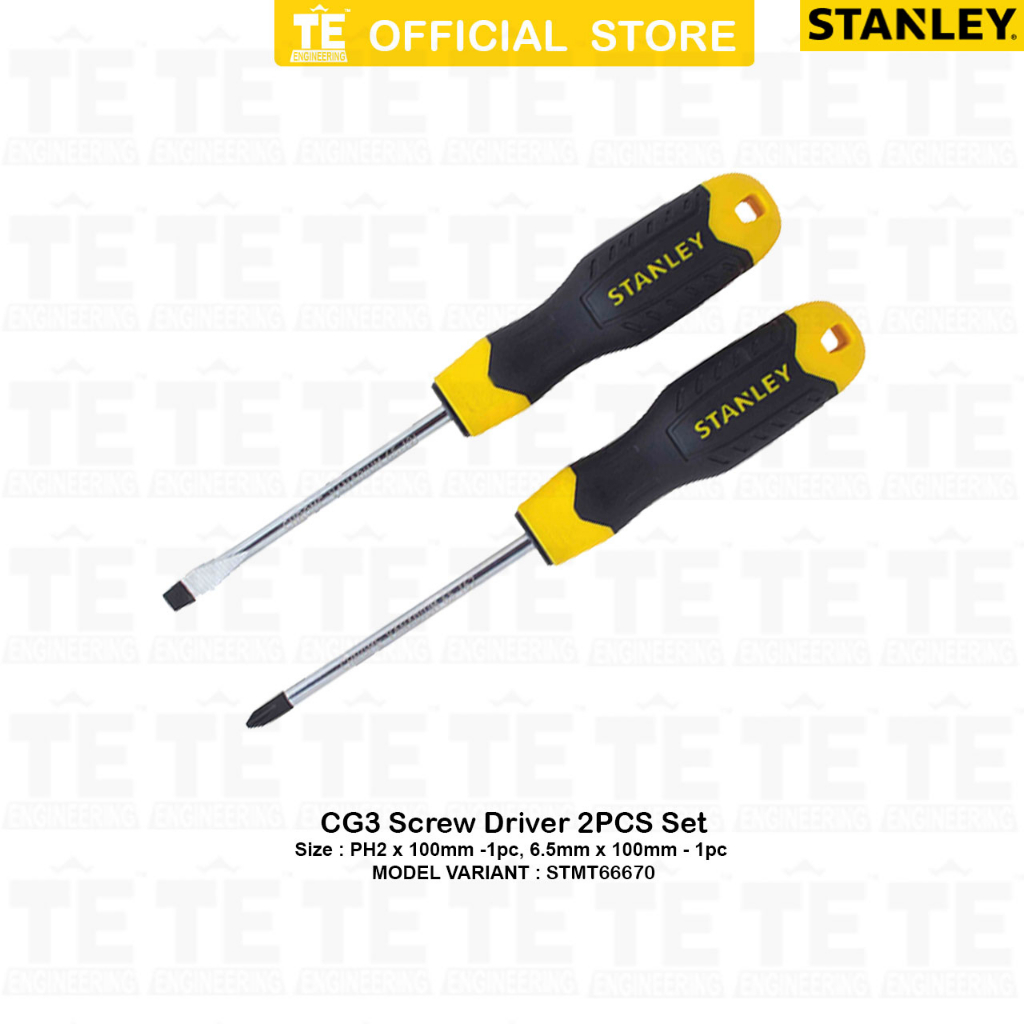 Stanley Cushion Grip 3 Screw Driver 2pcs Set (STMT66670) | Shopee Malaysia