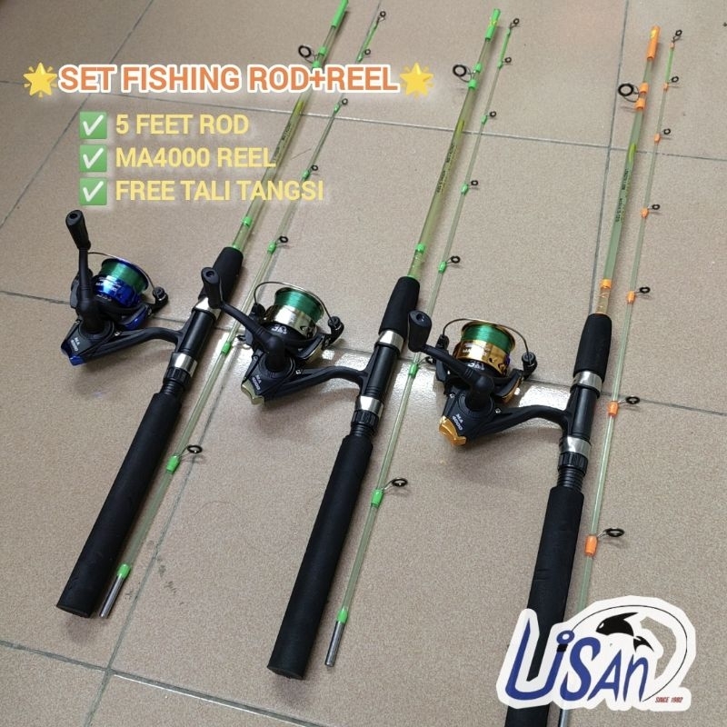 🌟SET PANCING🌟 5Ft Rod + 4000 Reel (FREE TALI TANGSI) COMBO SET FISHING ...